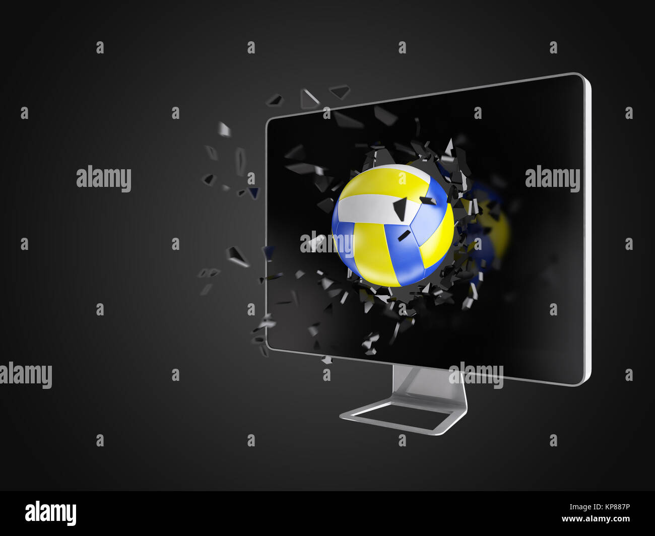 volleyball destroy computer screen Stock Photo - Alamy