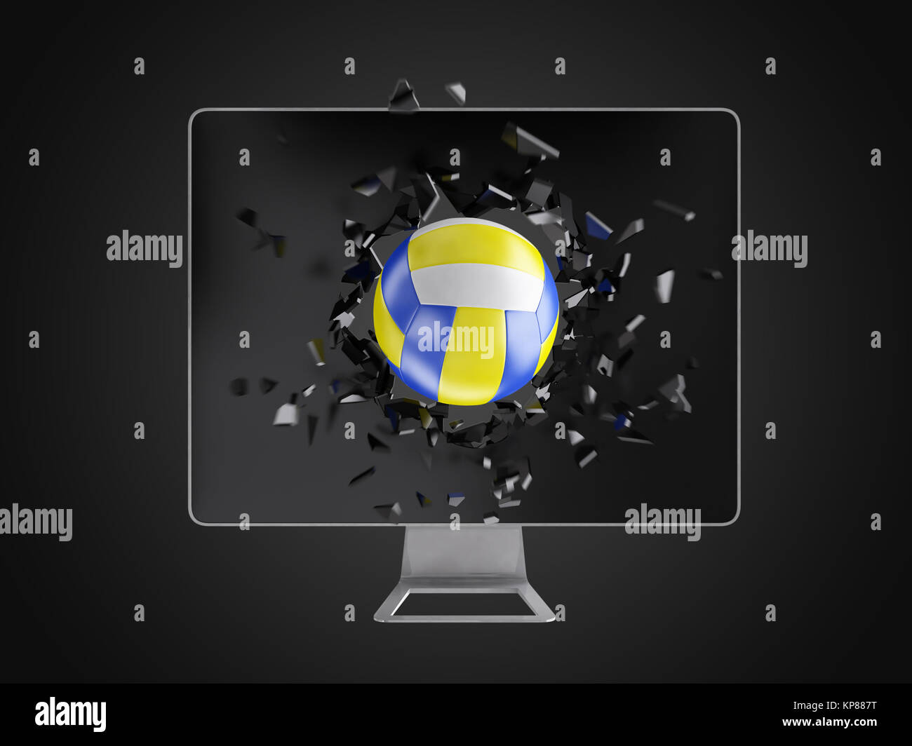 volleyball destroy computer screen Stock Photo - Alamy