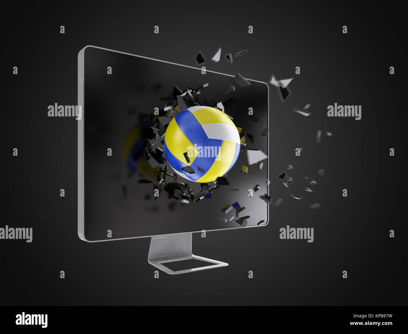 volleyball destroy computer screen Stock Photo - Alamy