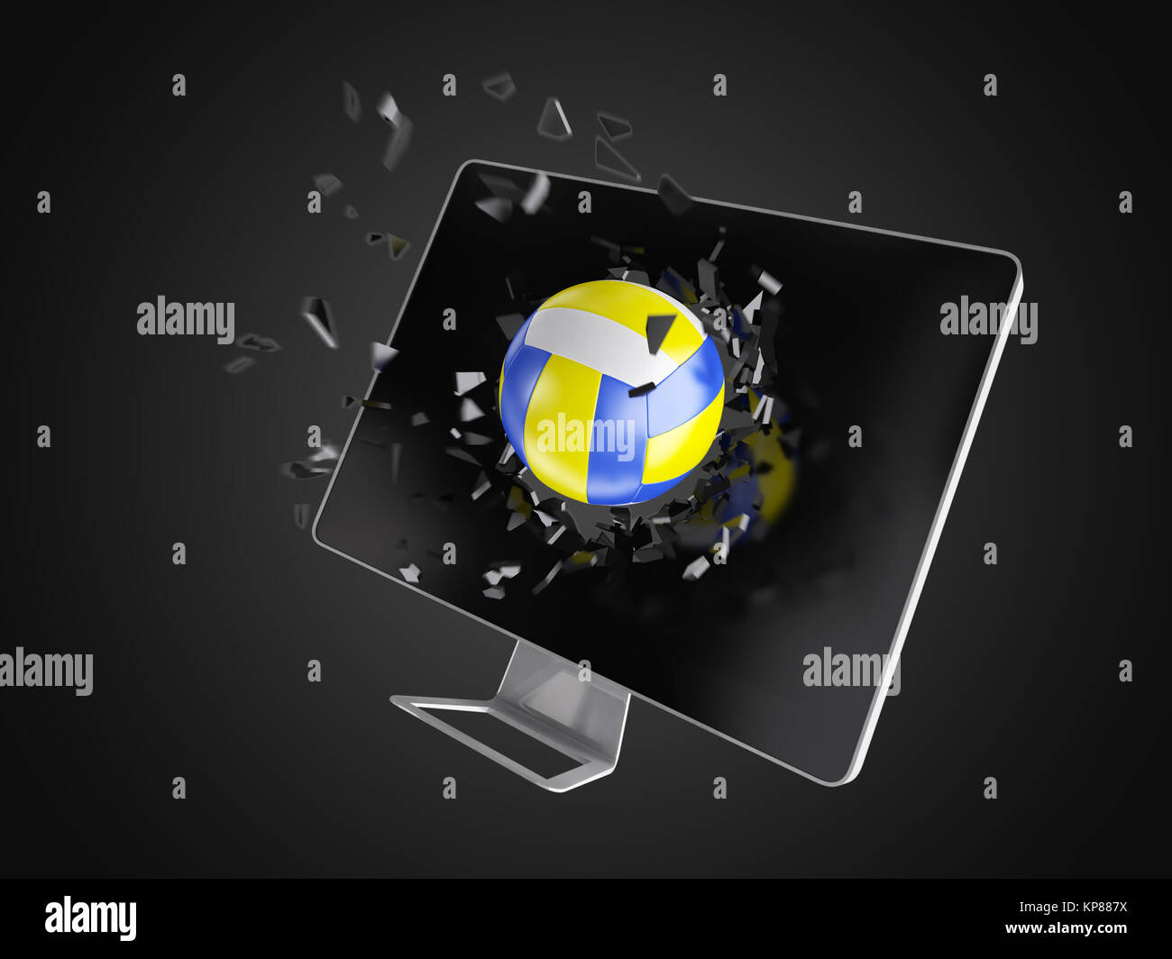 volleyball destroy computer screen Stock Photo - Alamy