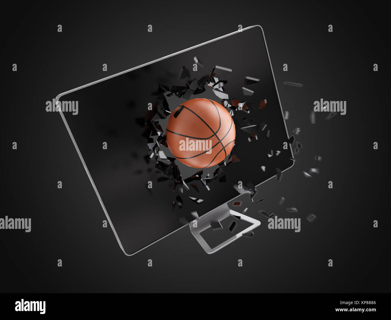 basketball destroy computer screen Stock Photo - Alamy