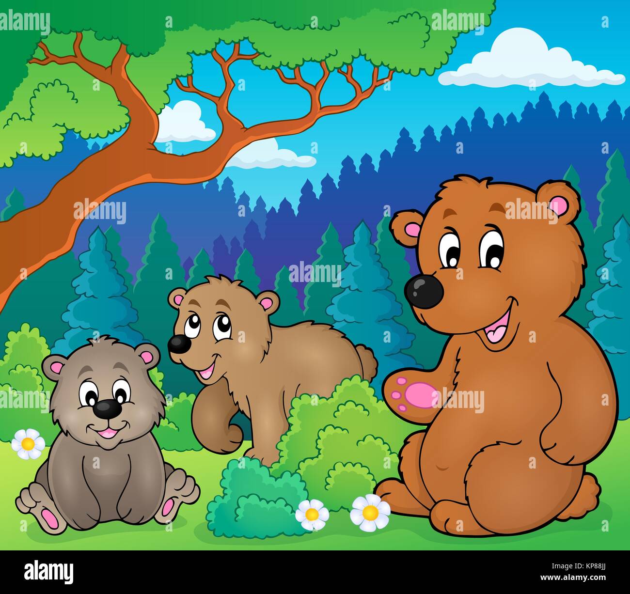 Bears in nature theme image 1 Stock Photo - Alamy