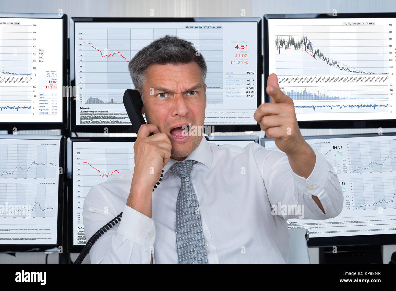 Angry Stock Trader Shouting Stock Photo - Alamy