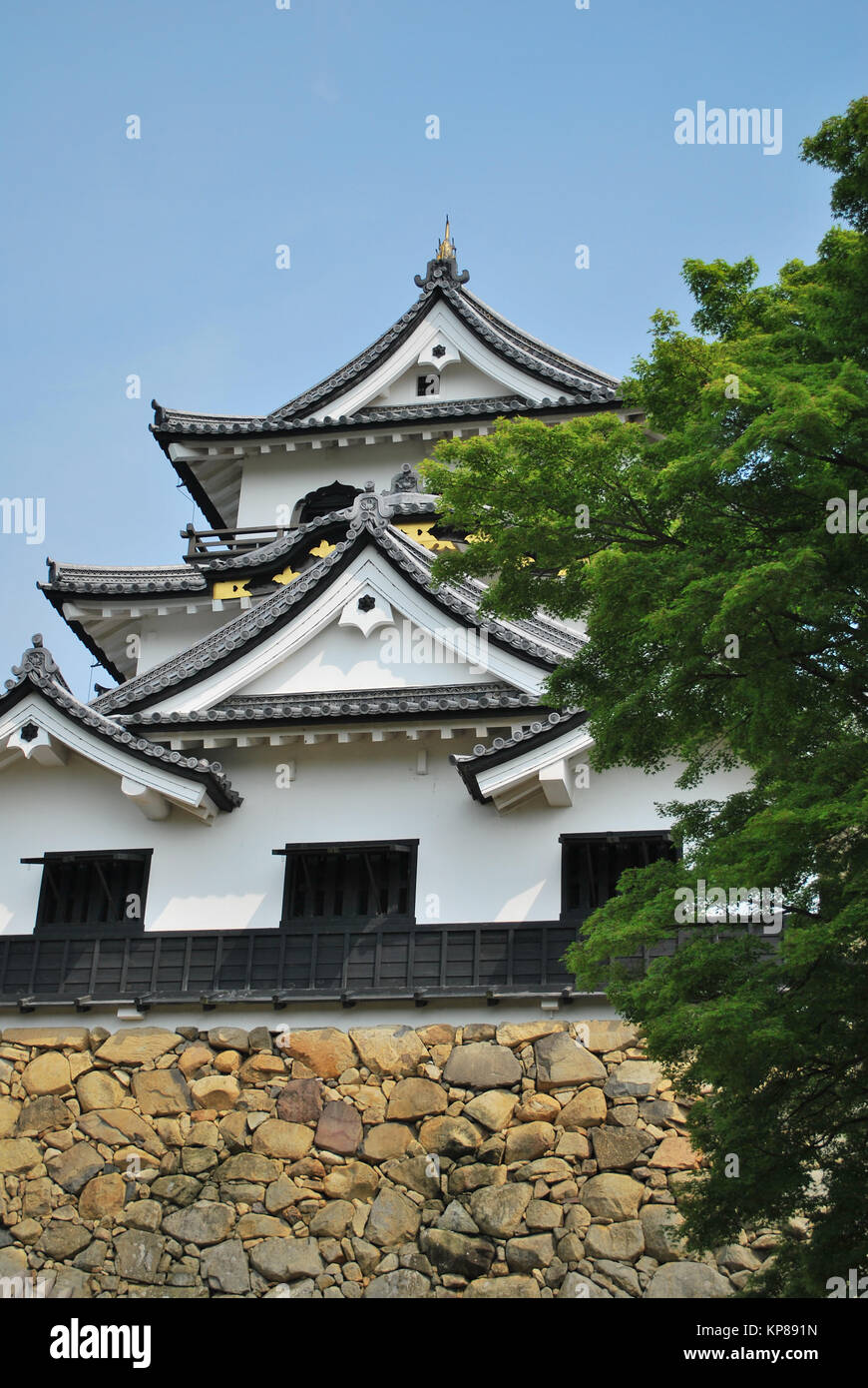 Low shot of majestic, Japanese castle. Taken in Gifu, Japan, A symbol ...