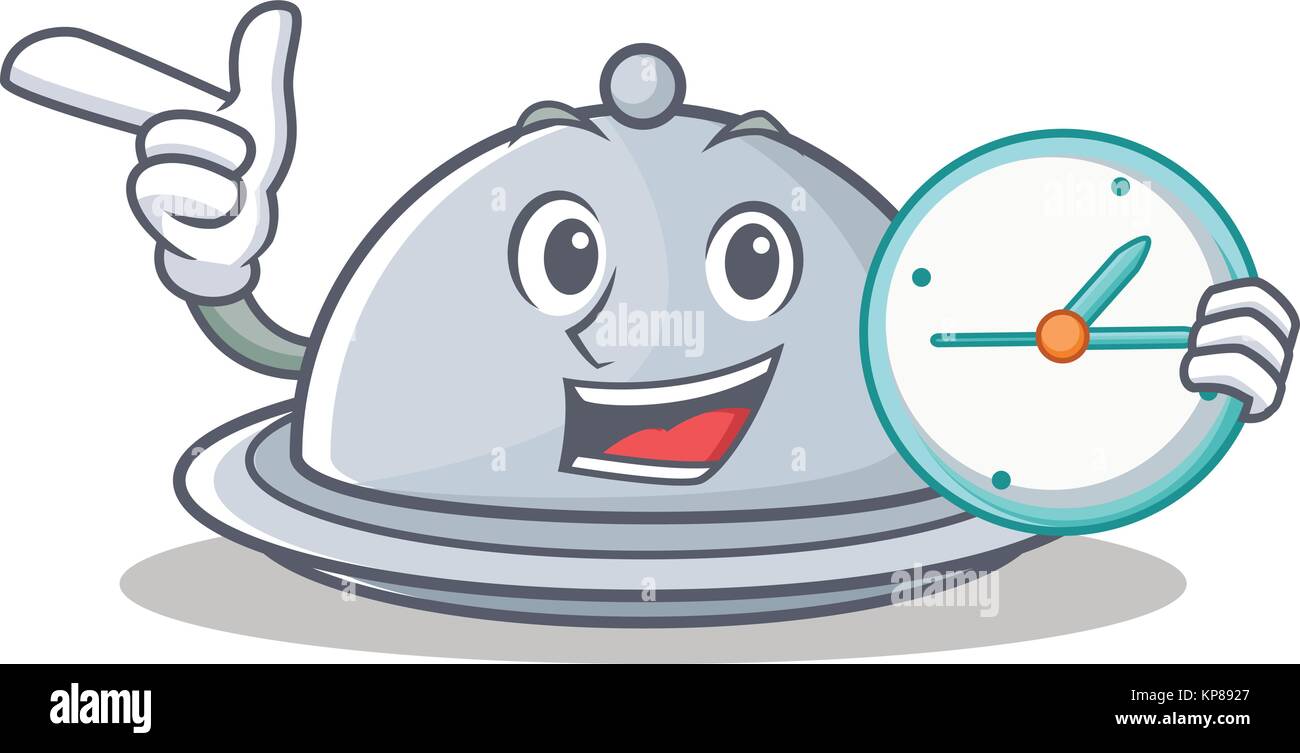 With clock tray character cartoon style Stock Vector Image & Art - Alamy