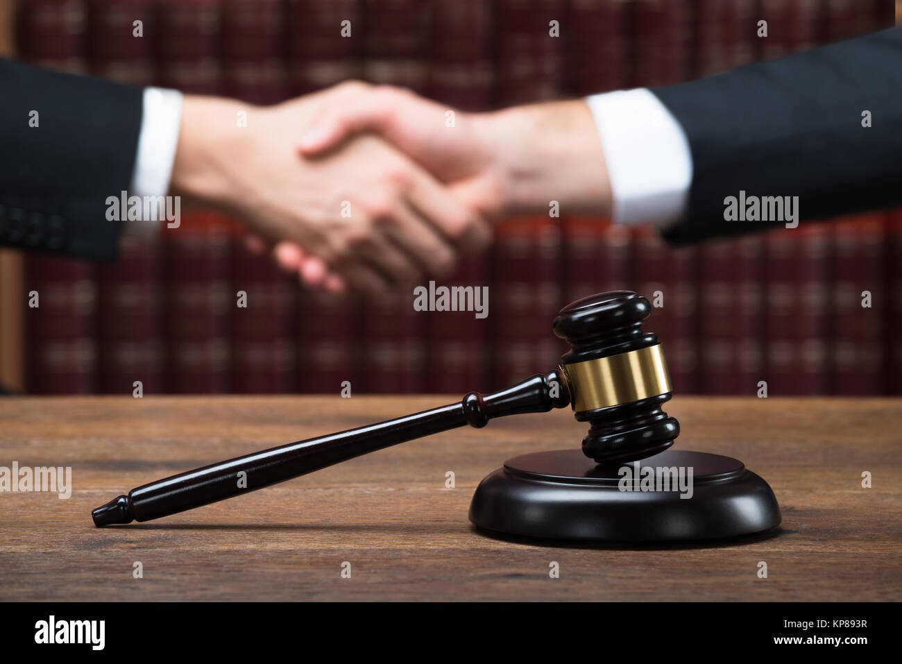 Judge And Client Shaking Hands At Courtroom Stock Photo - Alamy