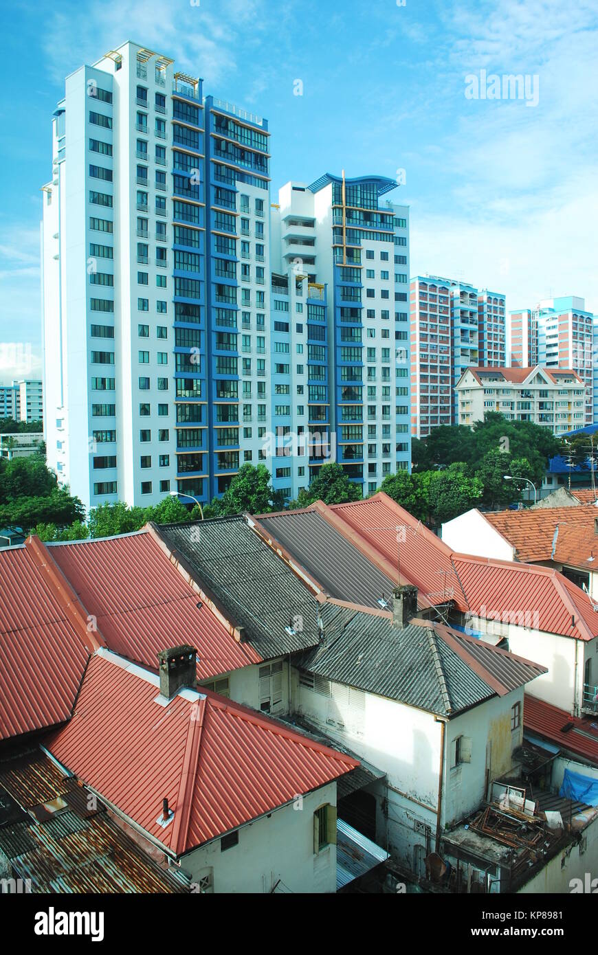 Contrast of modern and old architecture depicting the difference ...