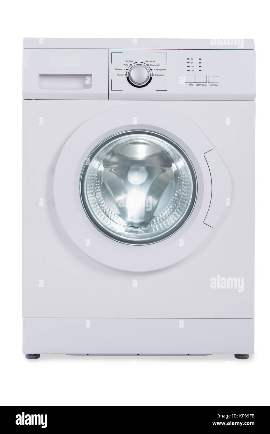Washing Machine Over White Background Stock Photo - Alamy
