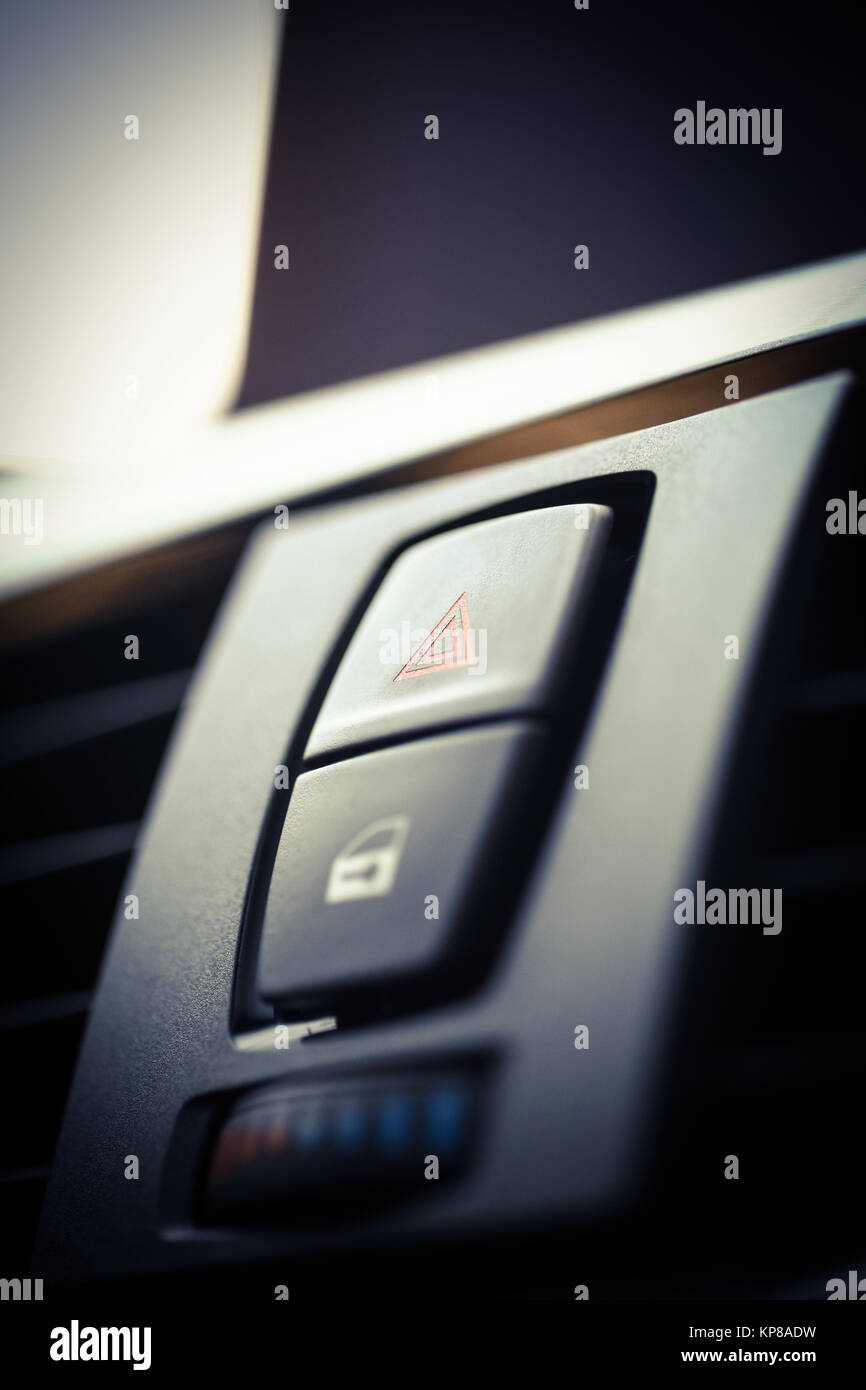 Warning button detail Stock Photo - Alamy
