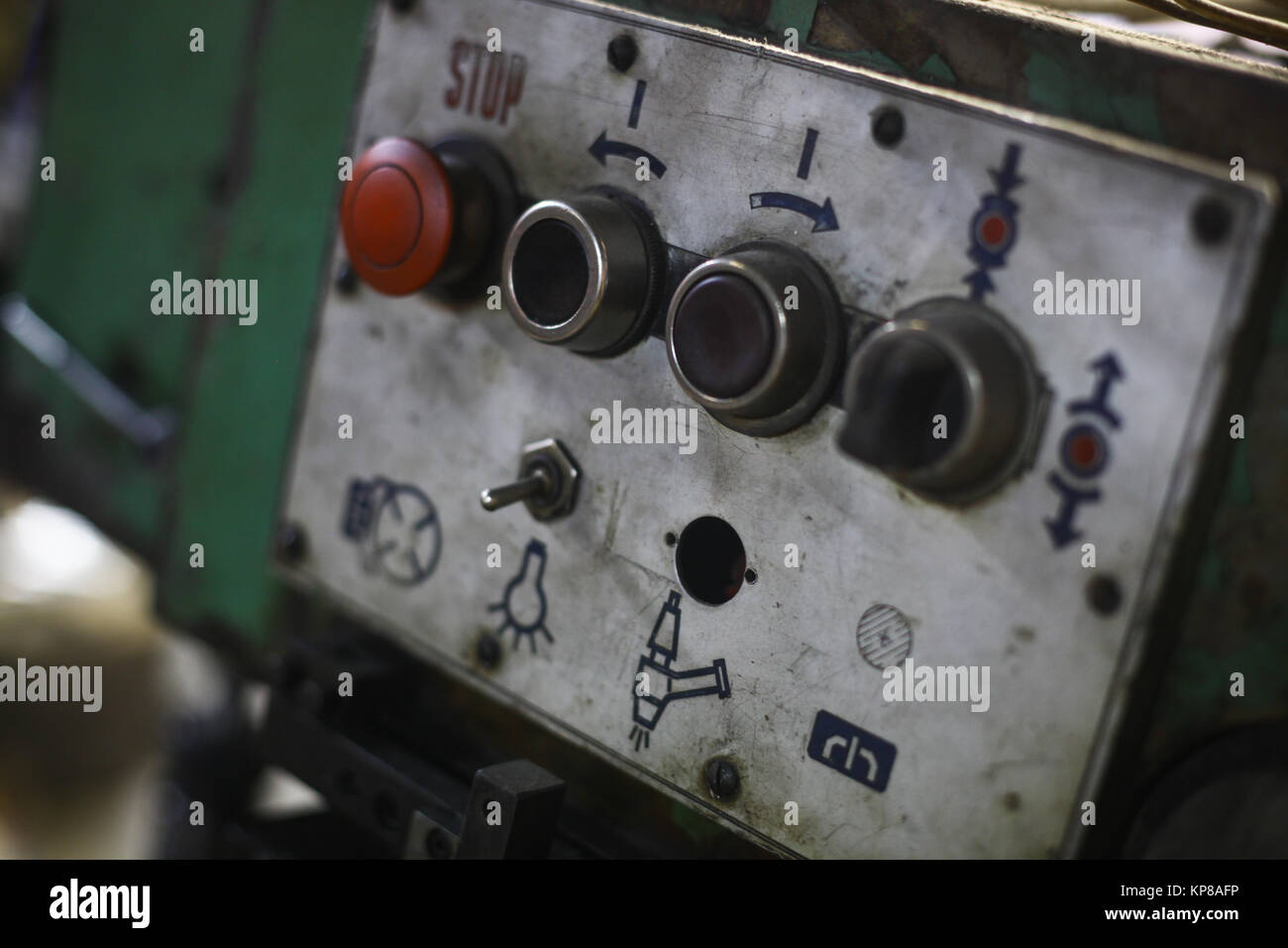 Buttons on a control panel Stock Photo - Alamy