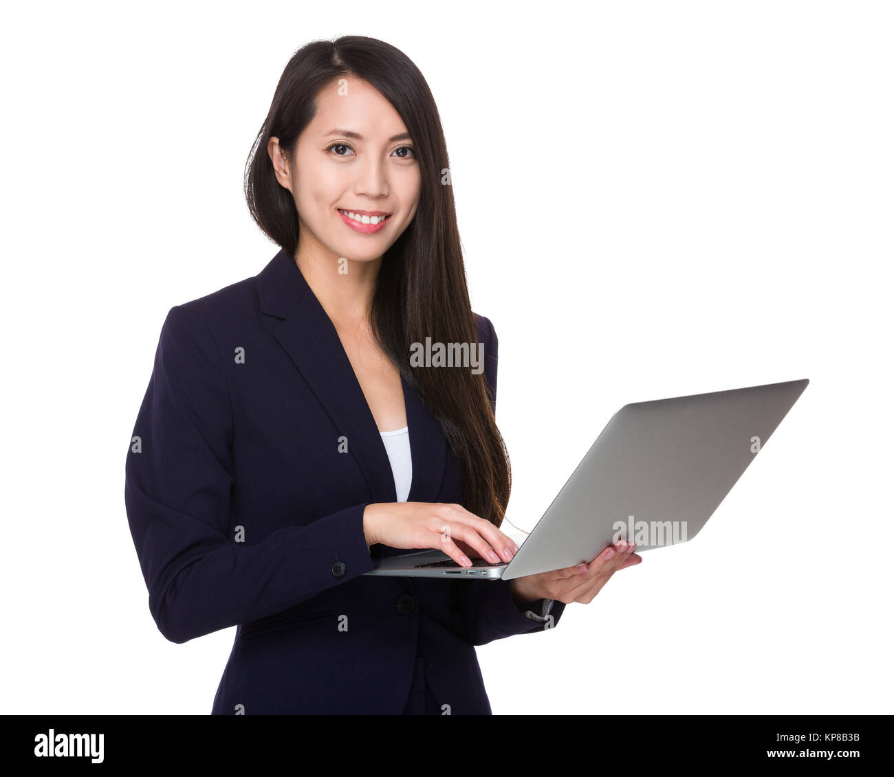 Businesswoman use of the laptop computer Stock Photo - Alamy