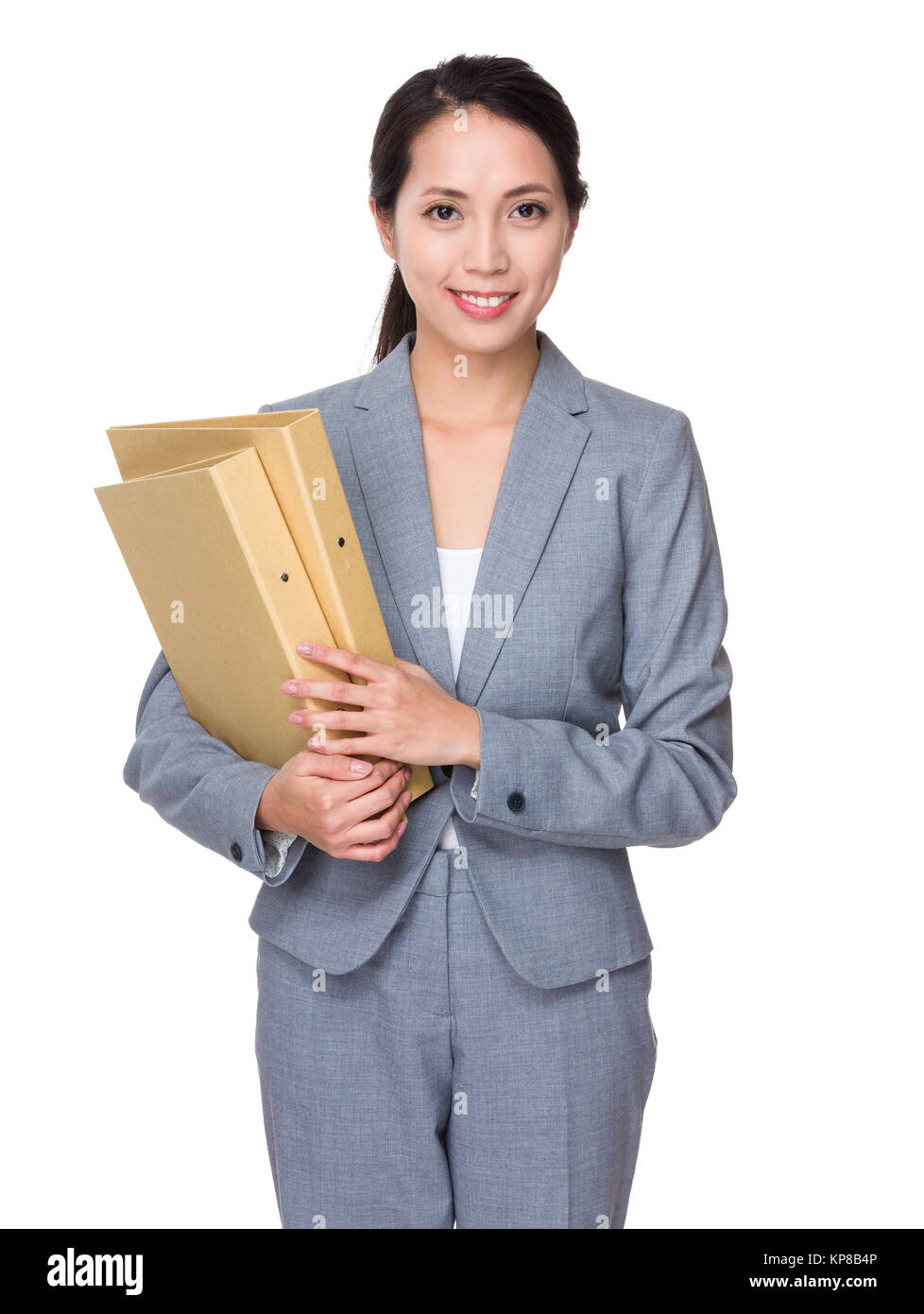 Asian Young Businesswoman hold with folder Stock Photo - Alamy