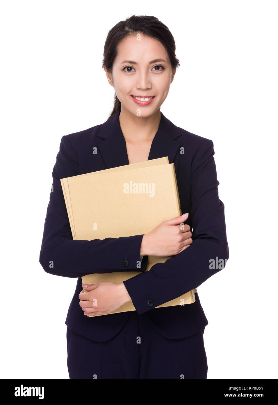 Young Businesswoman hold with document work Stock Photo - Alamy
