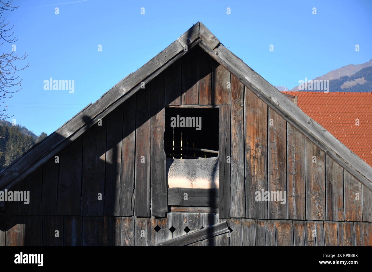 farm buildings,farm,farming,cottage,log cabin,window,hatch Stock Photo ...