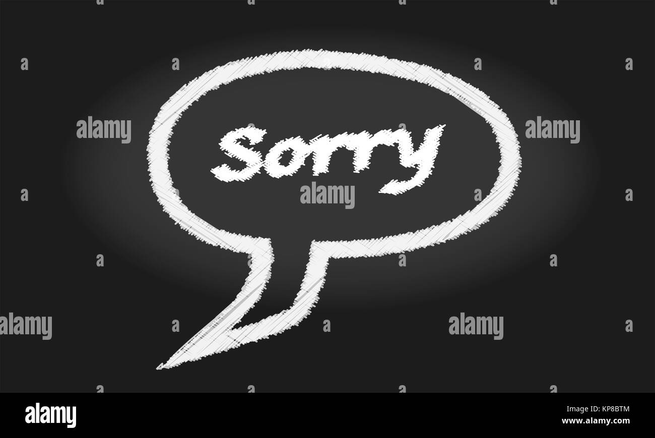 Sorry Speech Bubble Blackboard Stock Photo - Alamy