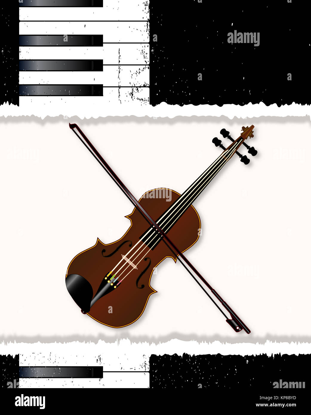 Piano And Fiddle Poster Stock Photo - Alamy