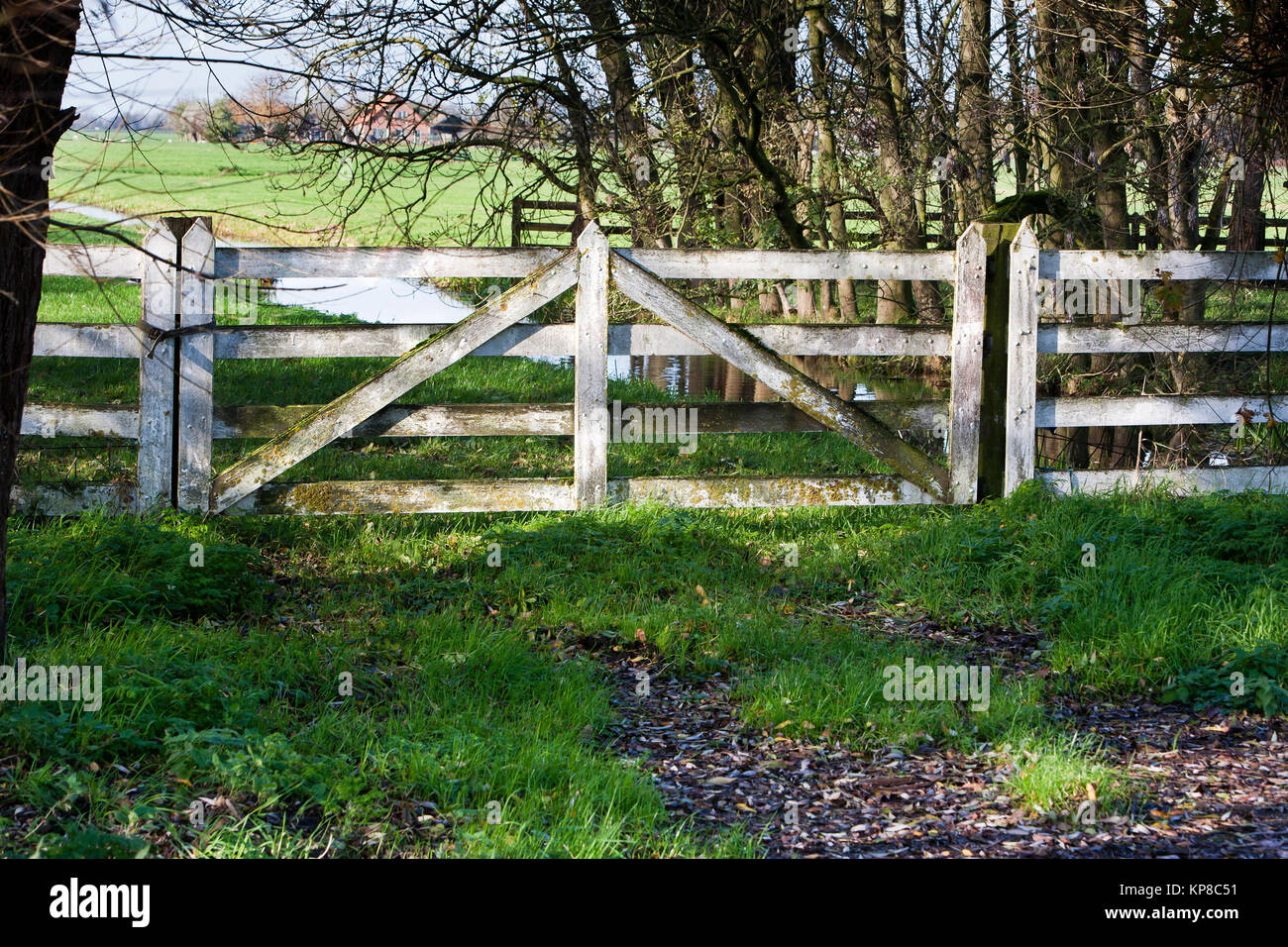 Pasture fence gate Stock Photo - Alamy