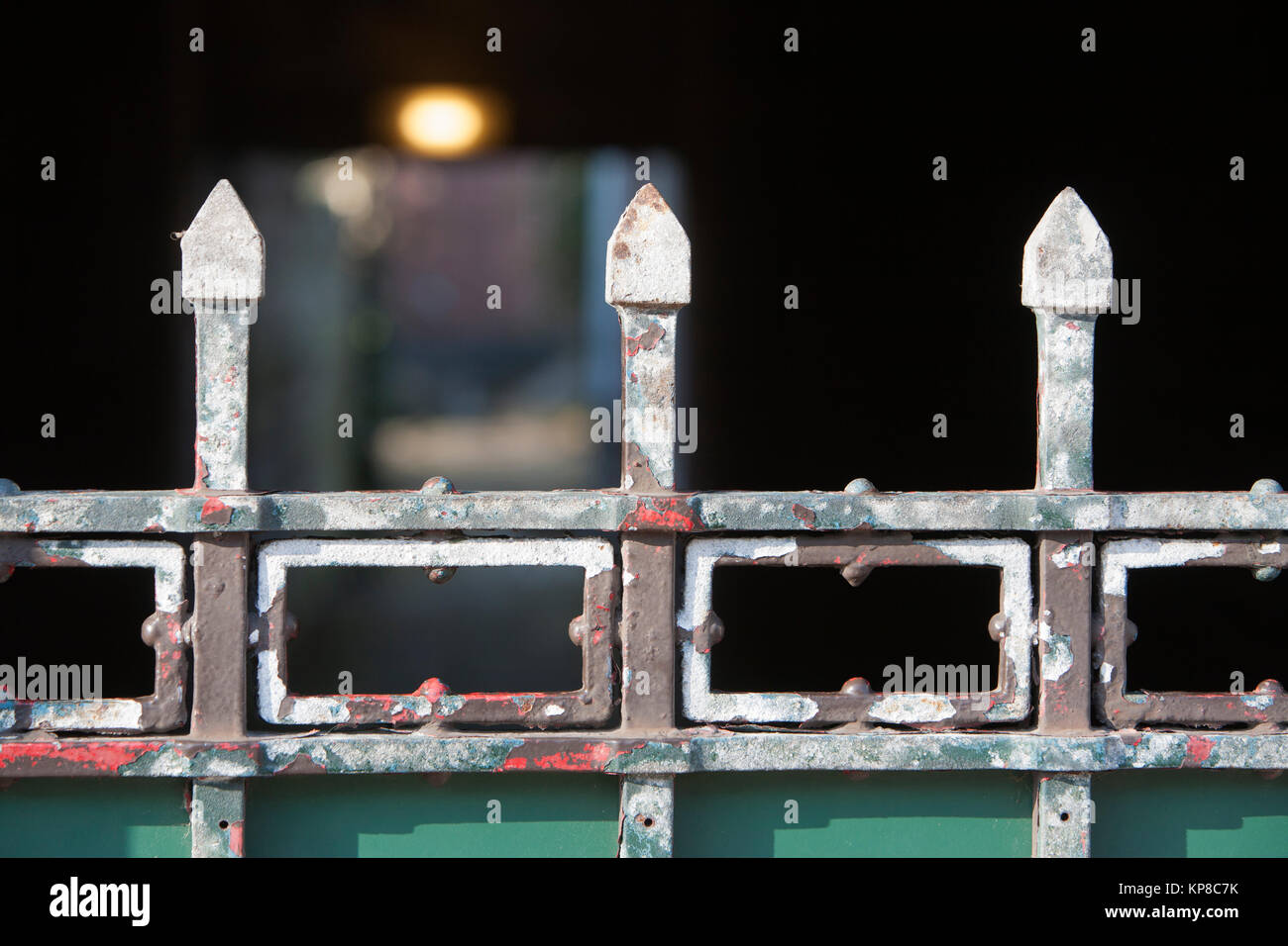 Weathered metal fence Stock Photo - Alamy