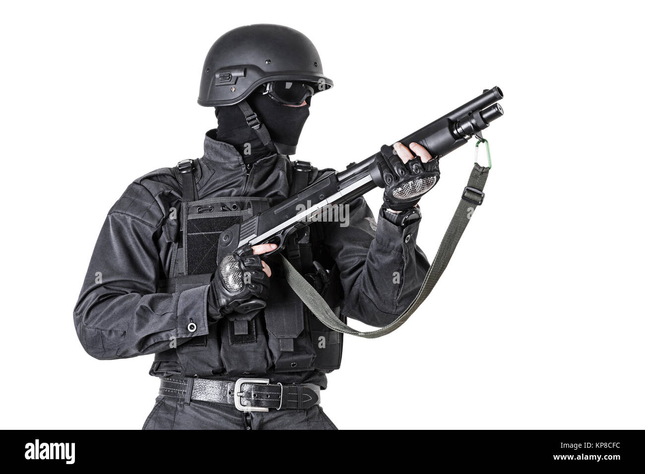 police officer with shotgun Stock Photo - Alamy