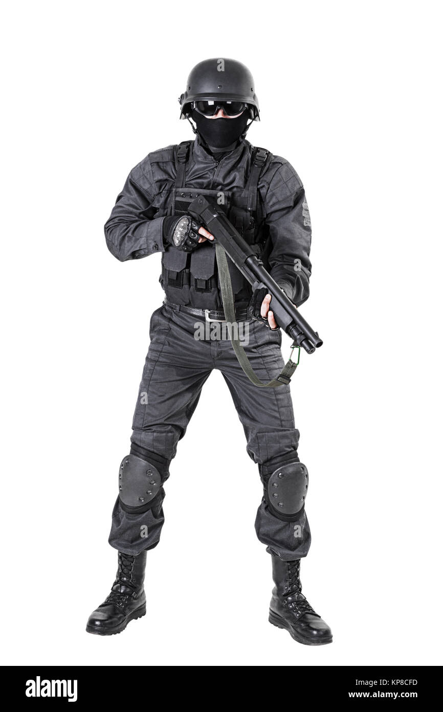 police officer with shotgun Stock Photo - Alamy