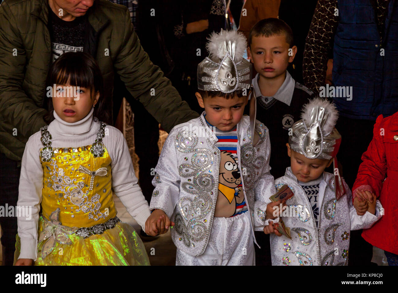 Uzbek Children Dressed In Traditional Costume Visit The Pahlavan Mahmud ...