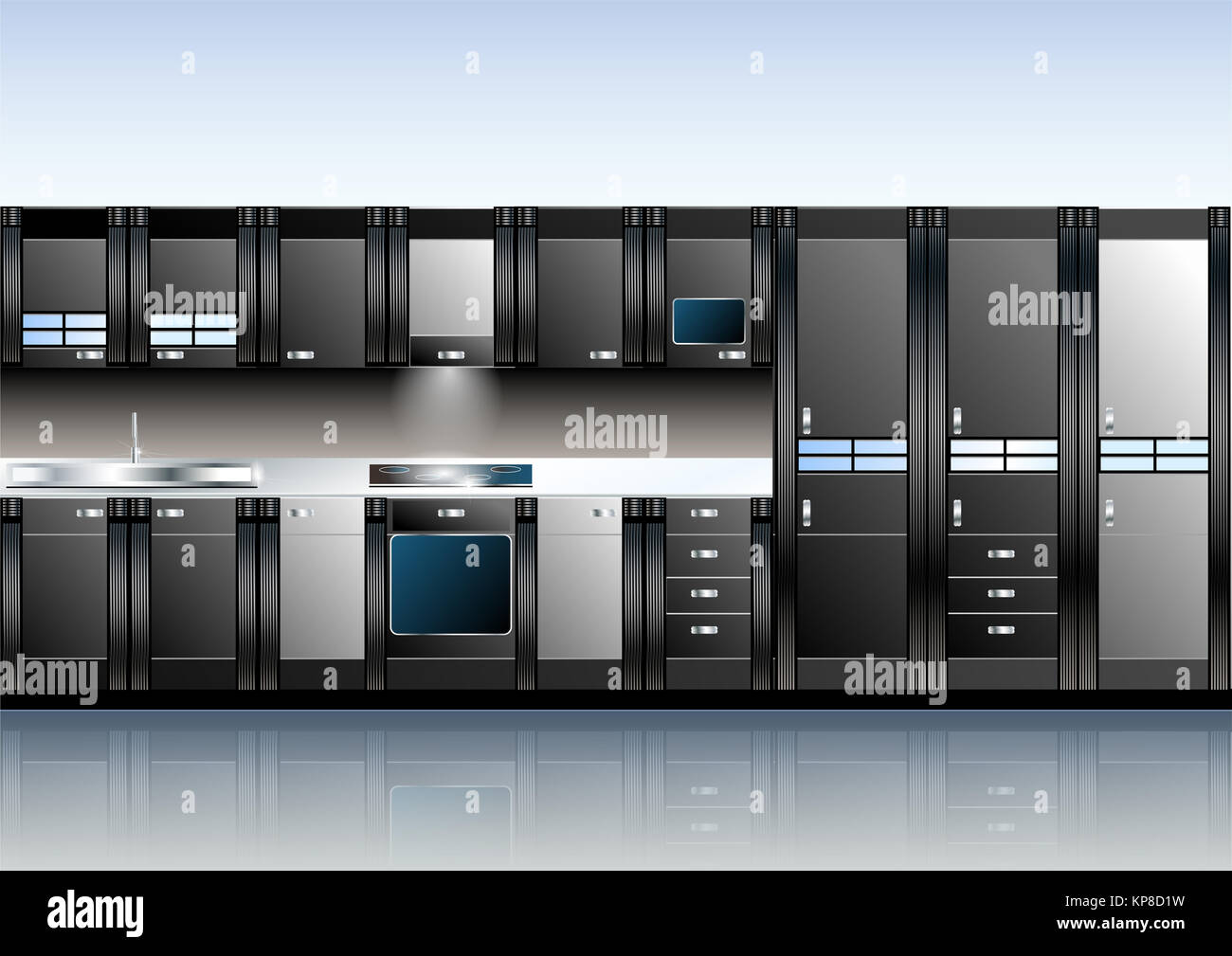 dark classic style kitchen Stock Photo - Alamy