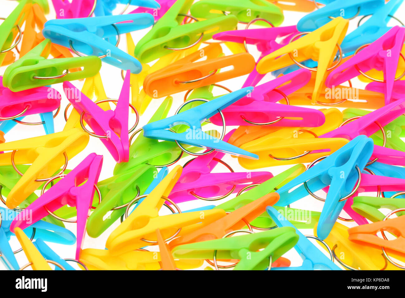 Colorful plastic clothespins Stock Photo - Alamy