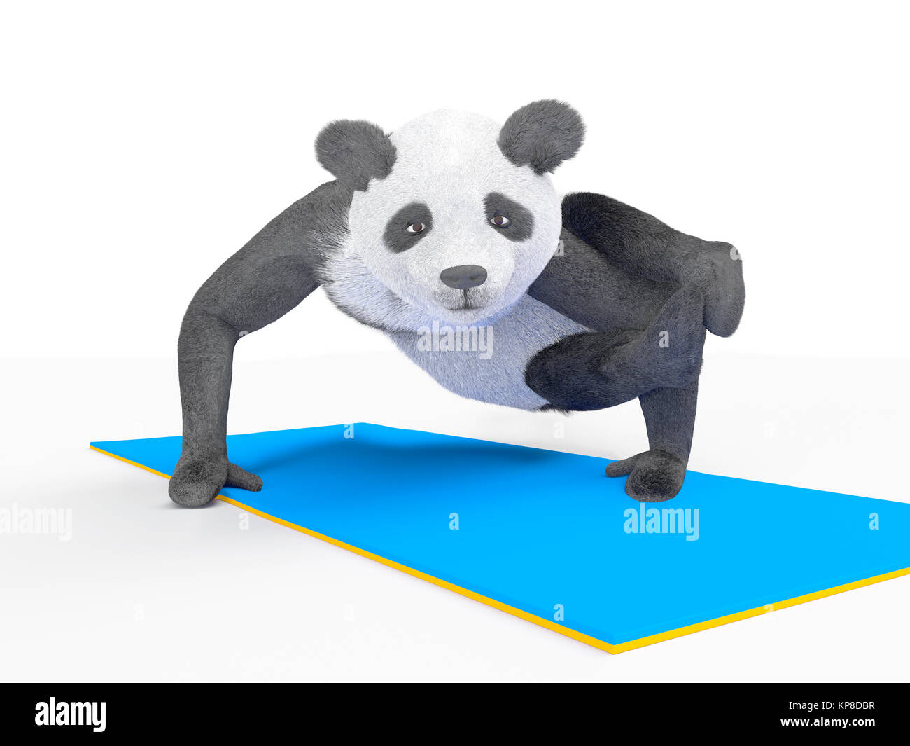 animal character personage panda doing yoga Stock Photo - Alamy
