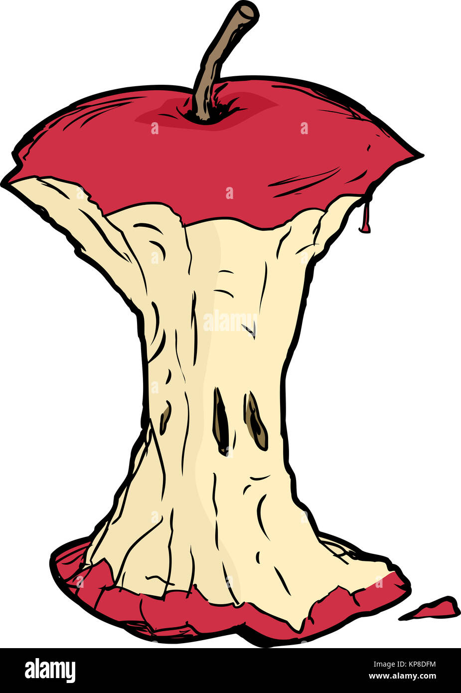 Eaten Red Apple Stock Photo - Alamy