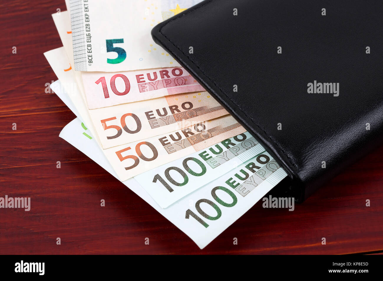 Wallet with European money Stock Photo - Alamy