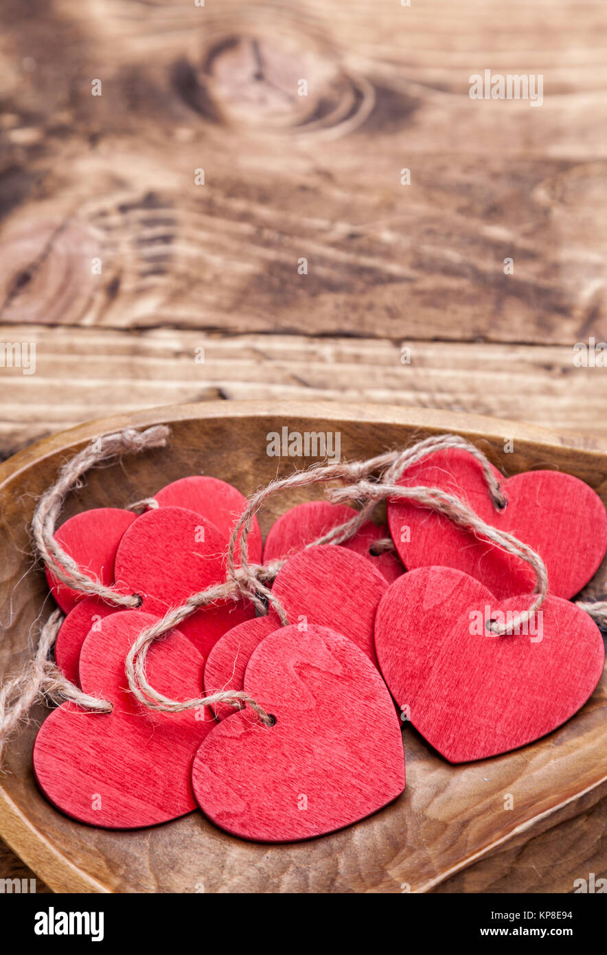 Love concept - Hearts in a retro plate Stock Photo - Alamy