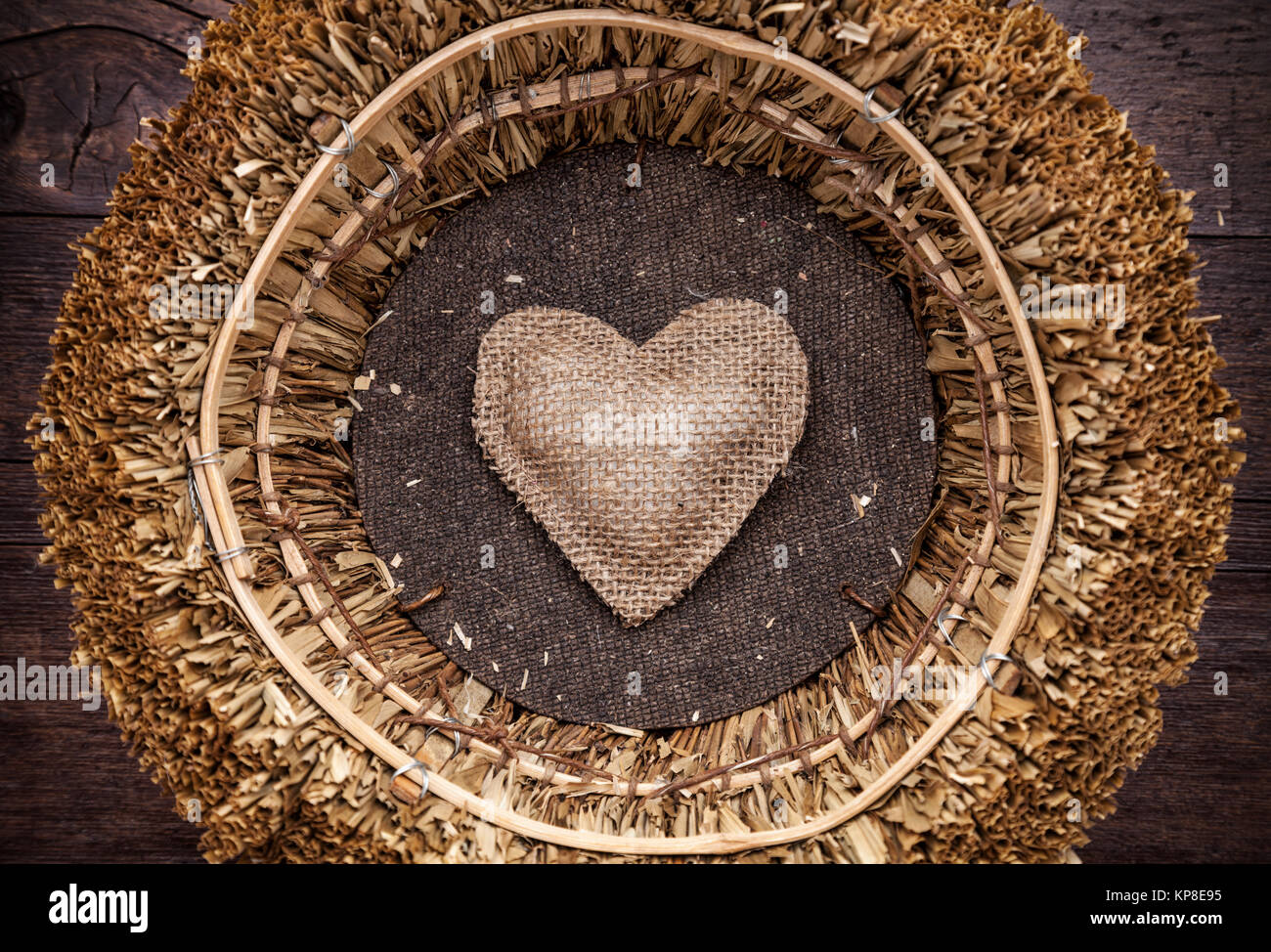 A single heart inside a basket Stock Photo - Alamy