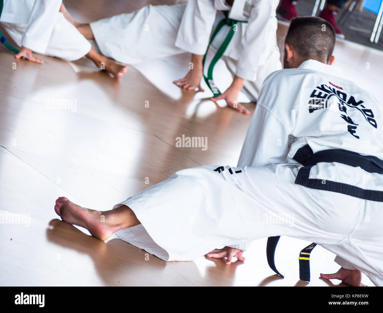 master trains his students Stock Photo - Alamy