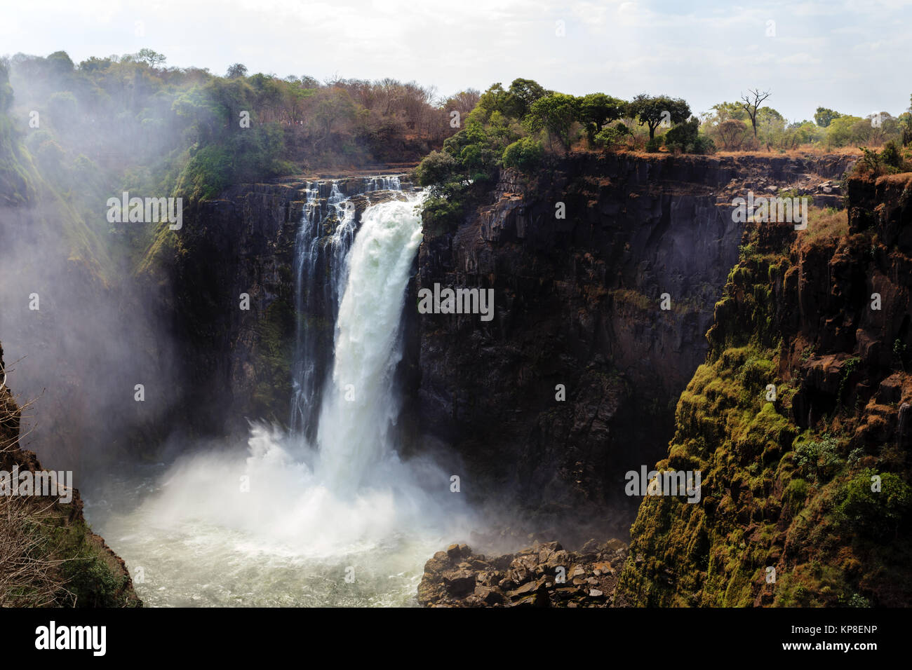 The Victoria falls with mist from water Stock Photo - Alamy
