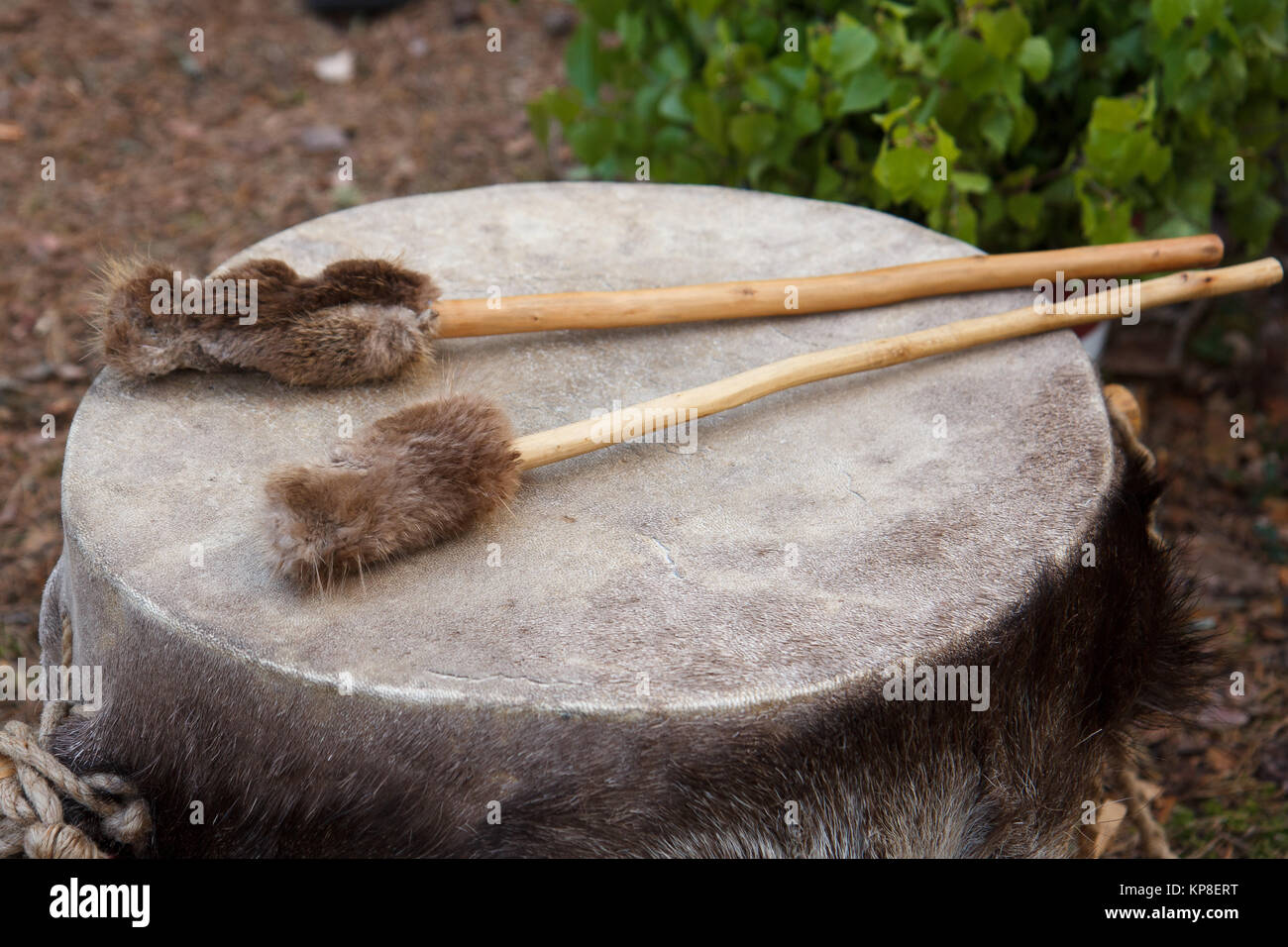 Traditional leather drums Stock Photo - Alamy