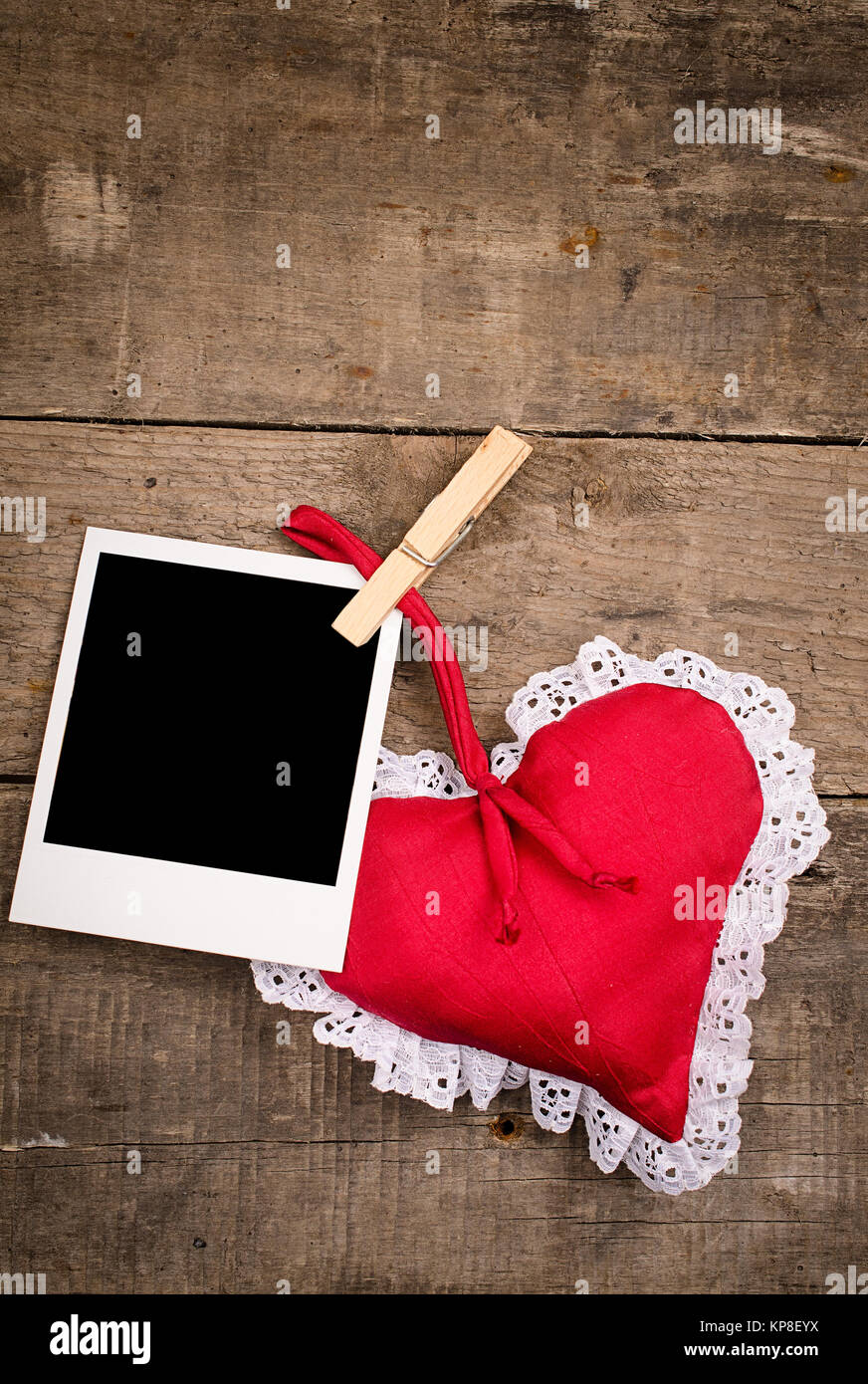 Red fabric heart shape Stock Photo - Alamy