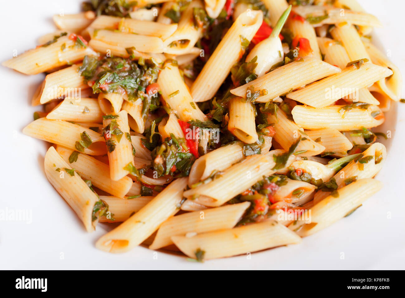 Penne with herbs Stock Photo - Alamy