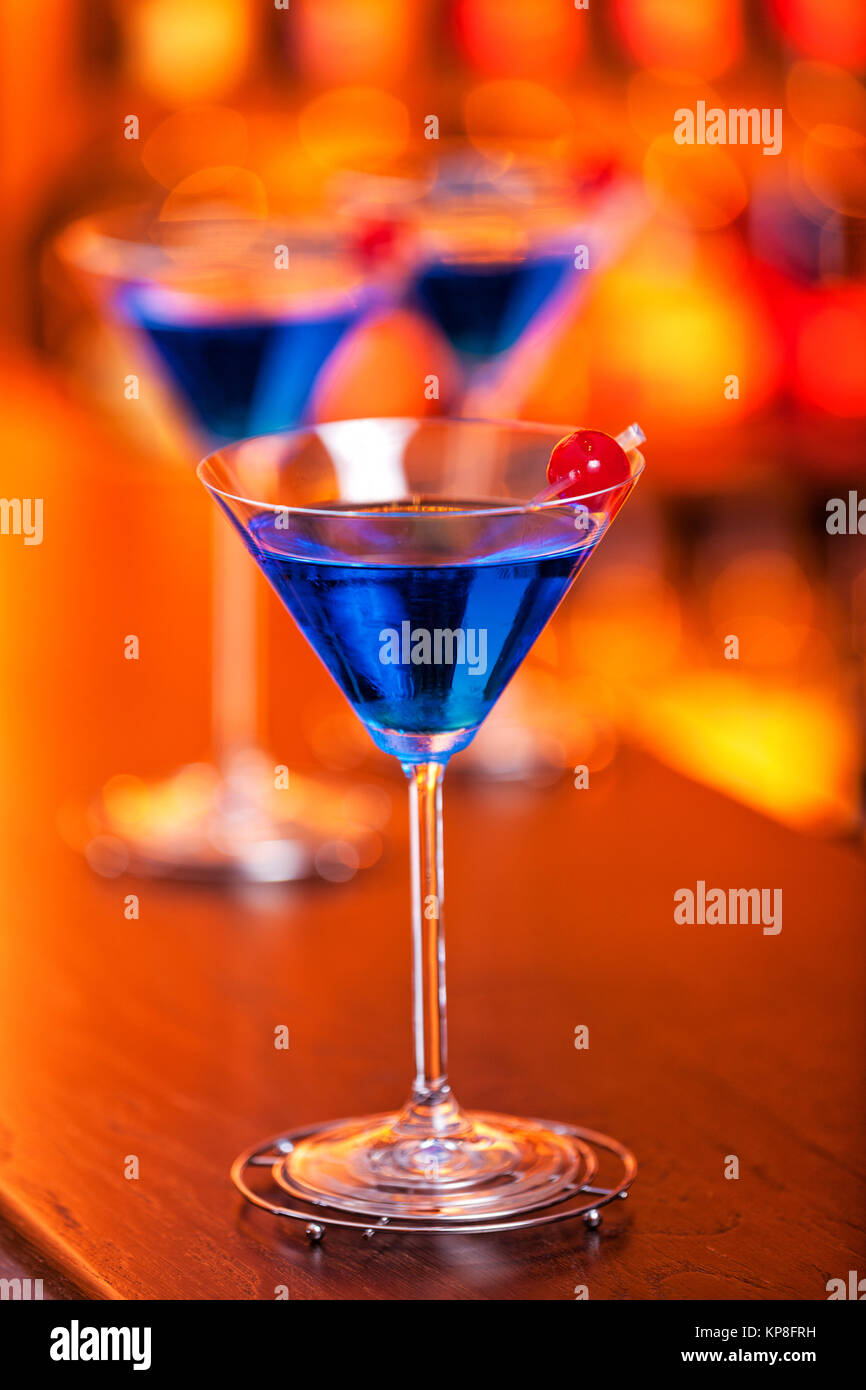 Cocktails Collection - Blue Martini Stock Photo - Alamy