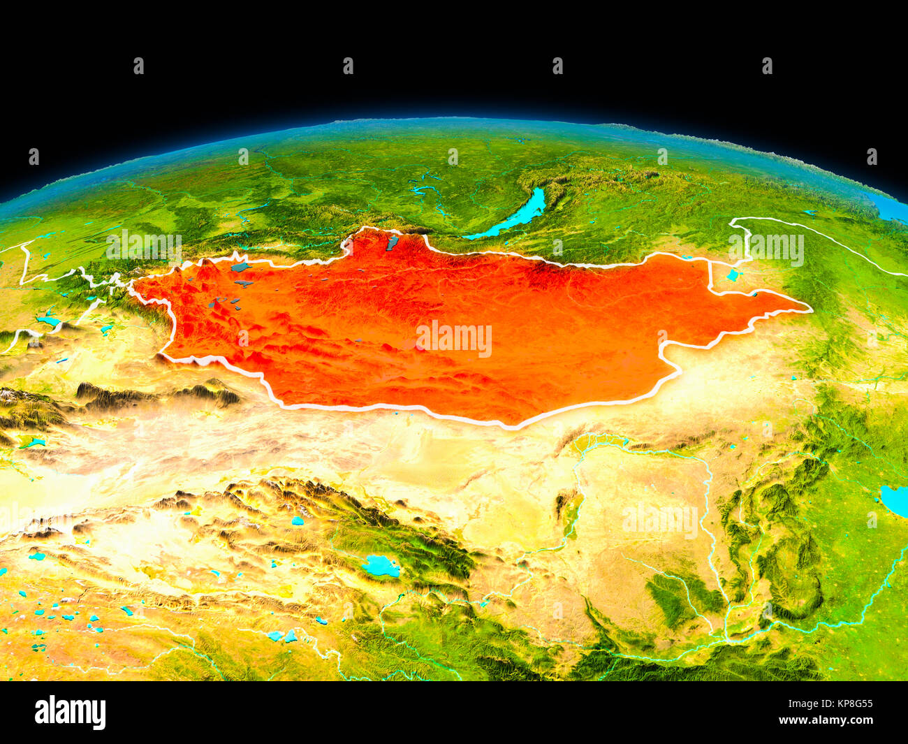 Mongolia satellite image hi-res stock photography and images - Alamy