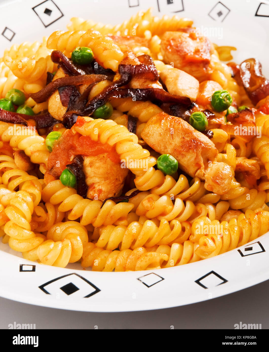 Pasta Collection - Fusilli with peas and chicken,Pasta Collection ...