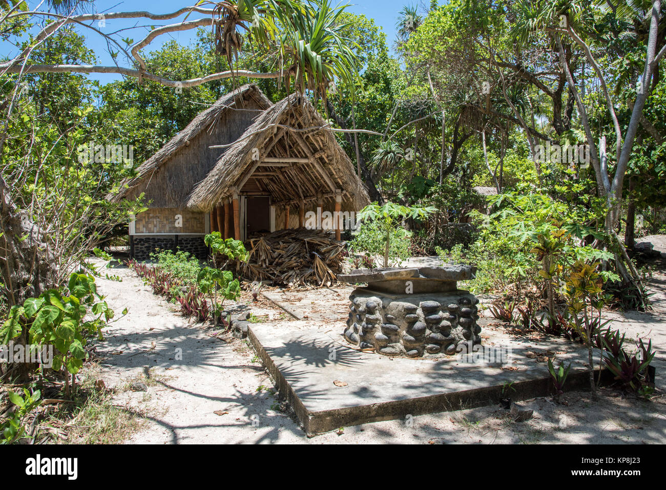 Mystery Island, Vanuatu, Pacific Islands-December 2,2016: Rustic ...