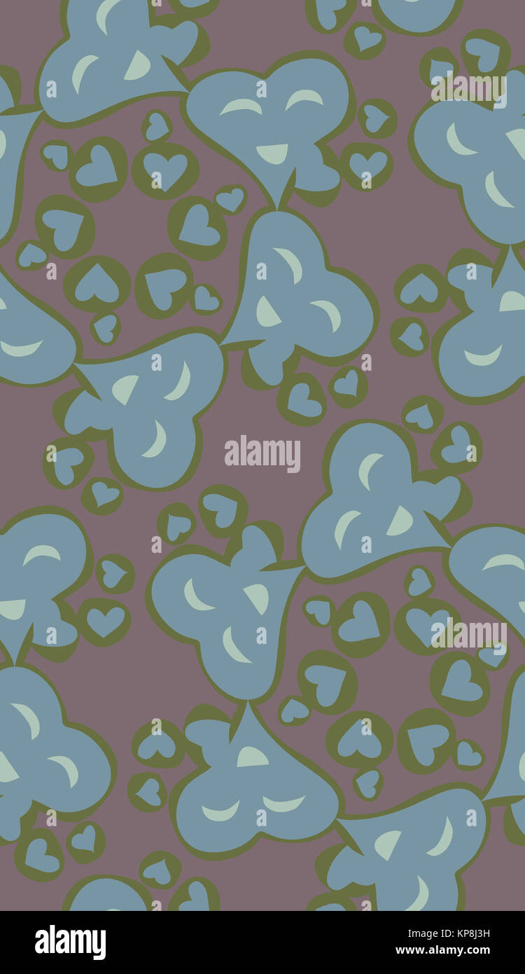 Seamless Blue Heart Pattern Stock Photo - Alamy