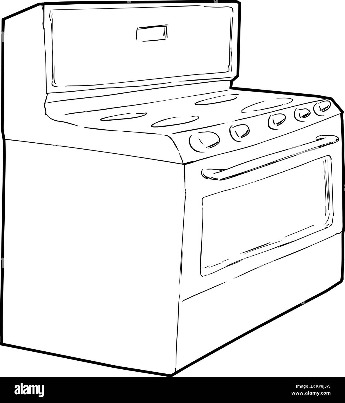 Generic Single Induction Stove Outline Stock Photo - Alamy