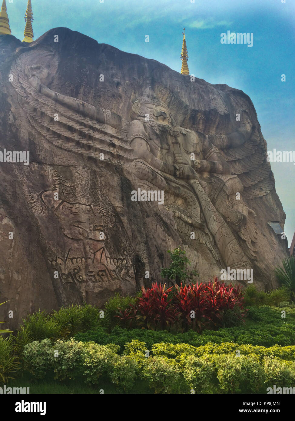 Garuda carve on cliff Stock Photo - Alamy