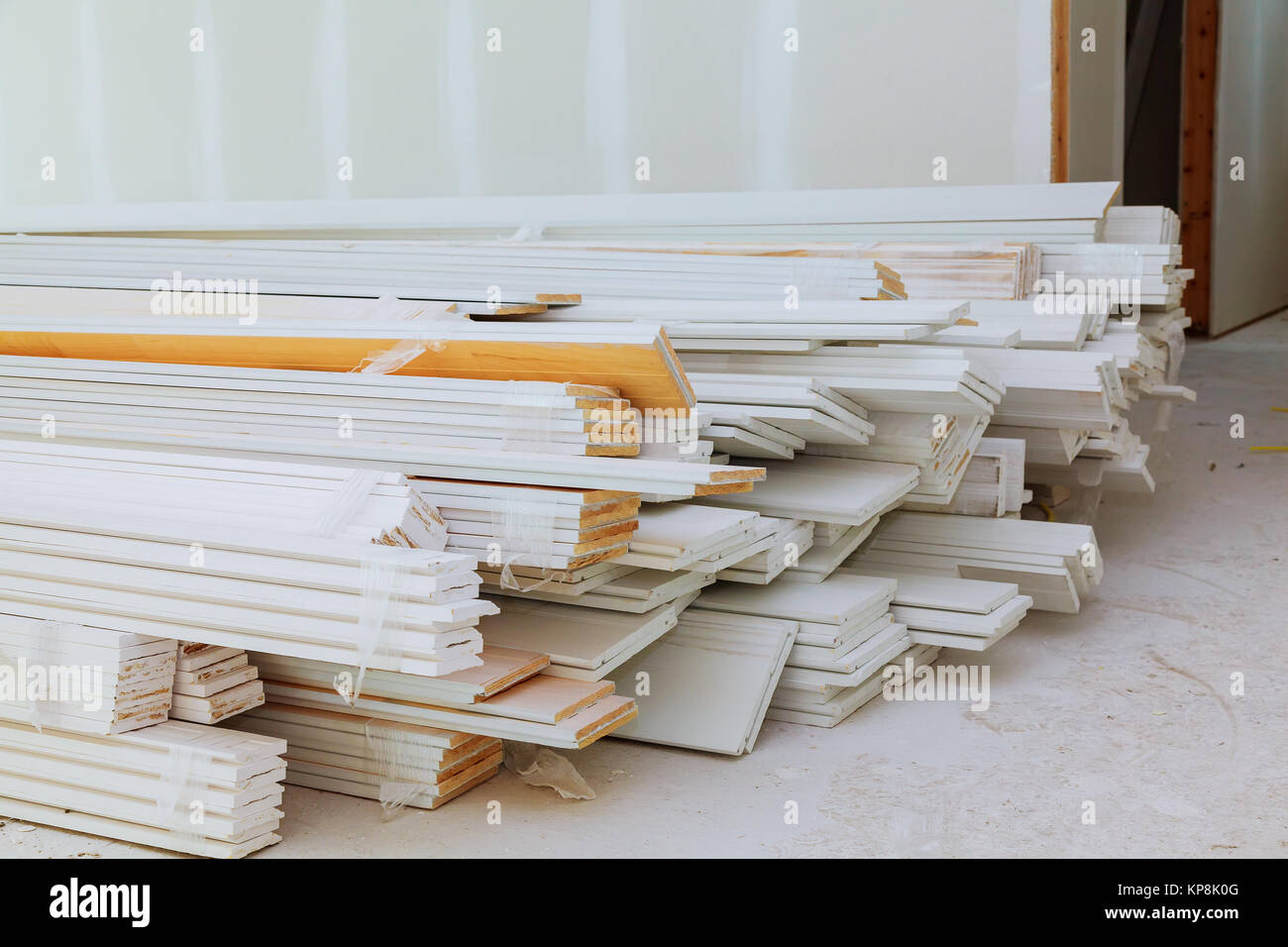 Interior construction of housing project with Moulding building ...