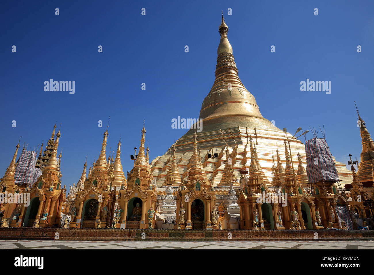 The Shwedagon Pagoda of Rangoon in Myanmar Stock Photo - Alamy