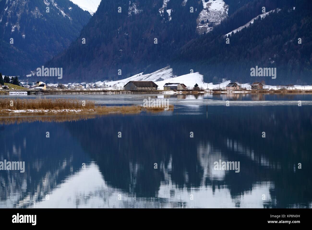 At Lake Sihl 4 Stock Photo - Alamy