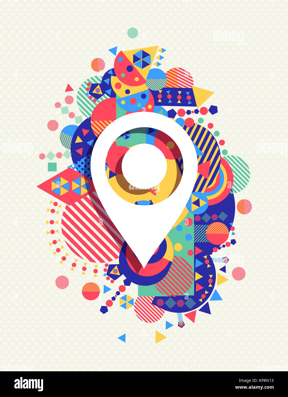Gps map icon colorful vibrant shape background Stock Photo - Alamy