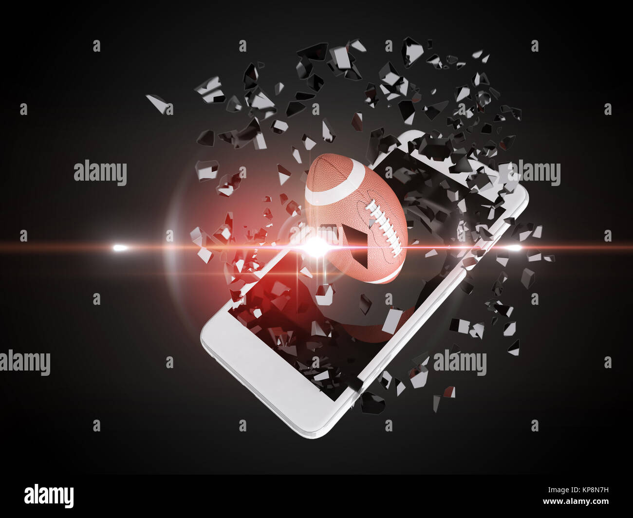 football burst out of the smartphone Stock Photo - Alamy