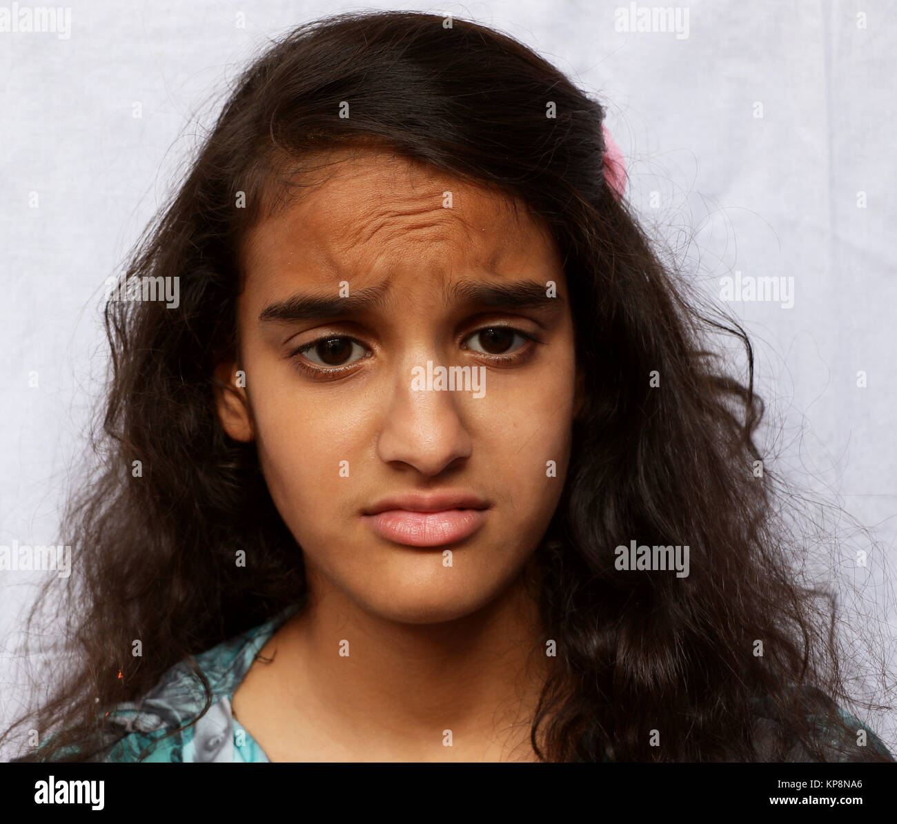 Portrait of a sad girl child Stock Photo - Alamy
